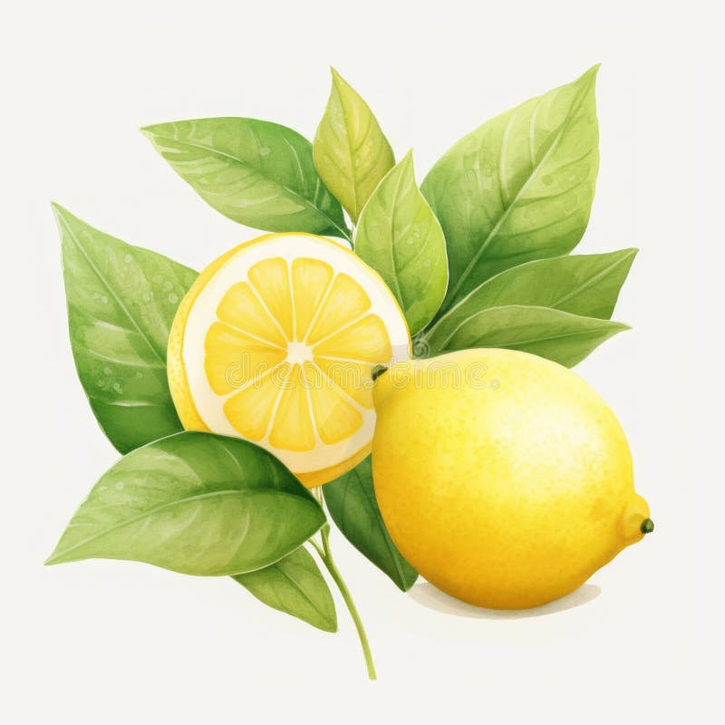 Hyper-realistic Vector Lemons with Leaves and Slices Stock Illustration ...