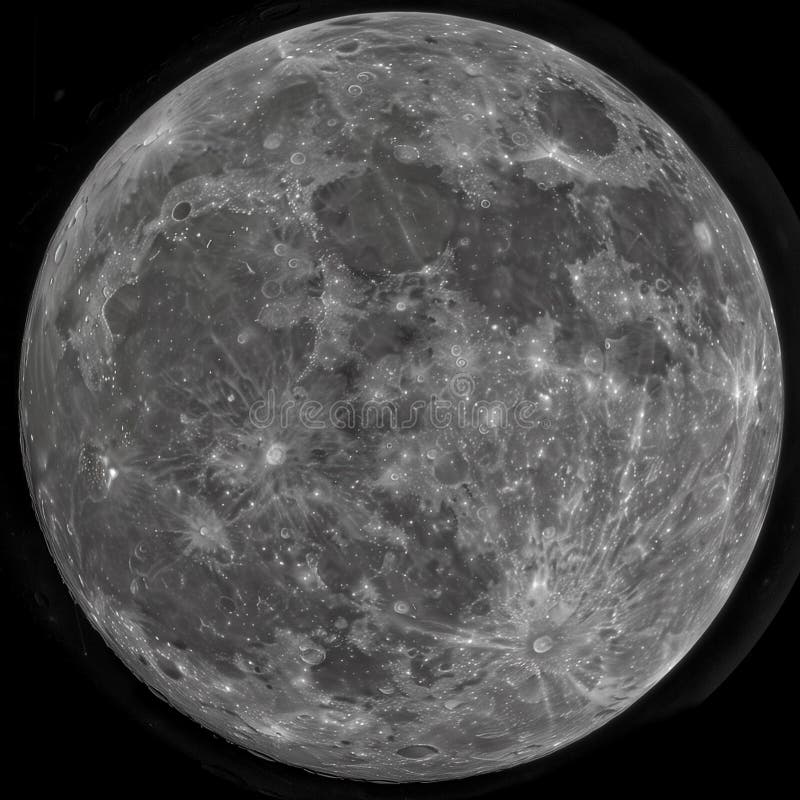 Hyper-realistic View of Full Moon, Lunar Surface Details in High ...