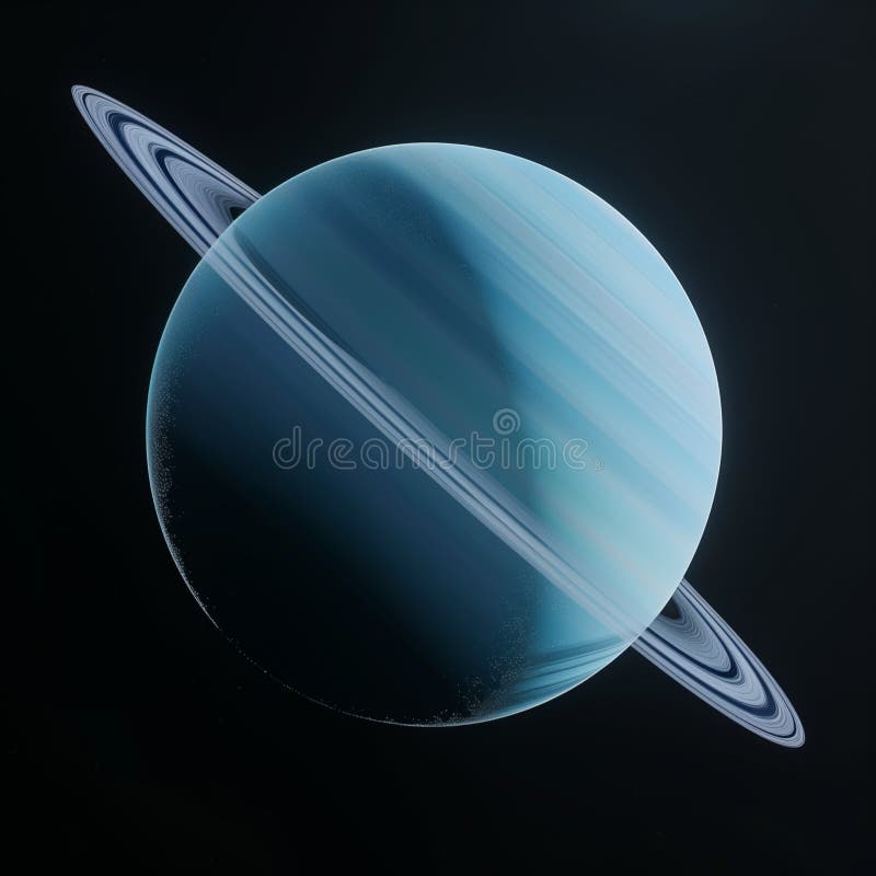 Hyper-realistic View of Planet Uranus with Its Rings, Surface Details ...