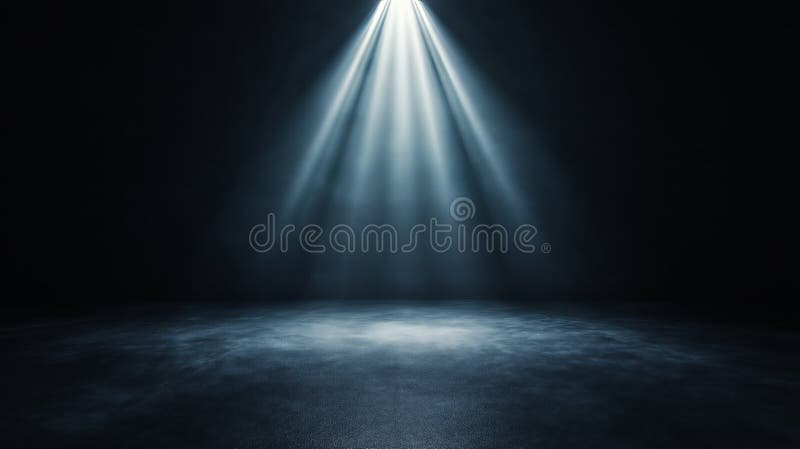 Hyper-Realistic Spotlight Shining from Above on Black Gradient ...