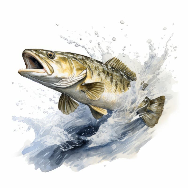 Hyper-realistic Watercolor Painting of Cod: Vector Illustration Stock ...