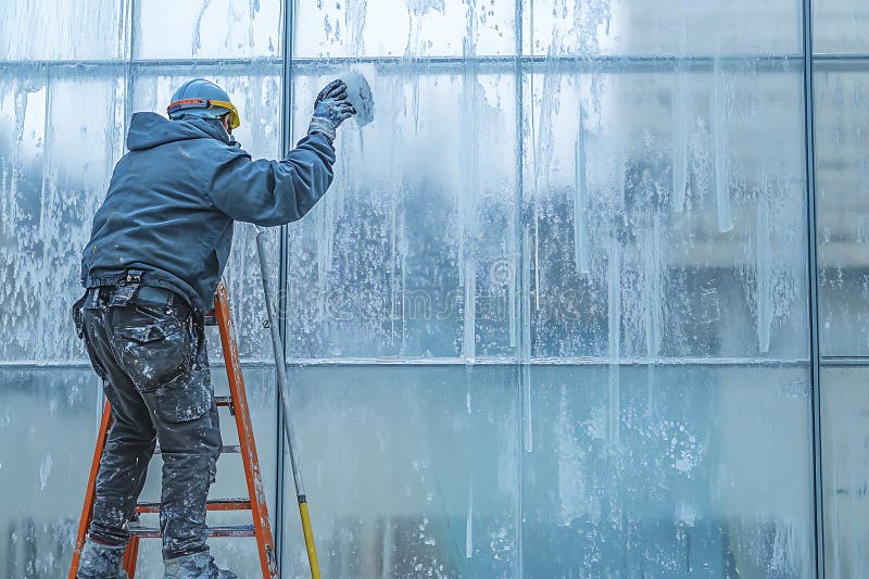 Hyper-Realistic Window Cleaner Removing Dust and Paint Stains Stock ...
