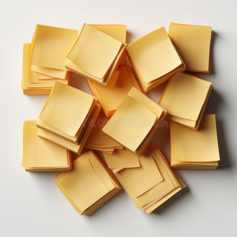Hyper Realistic Yellow Post it Notes 3d Illustration Art Stock ...