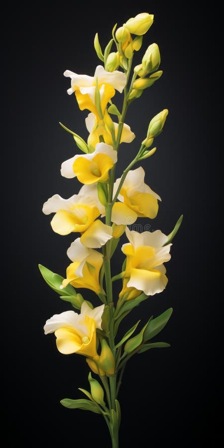Hyper Realistic Yellow and White Snapdragon with Stem Stock ...