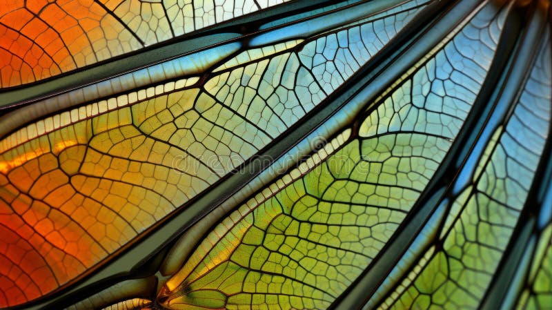 Hyper Zoom of a Dragonfly S Intricate Wing Patterns Stock Illustration ...