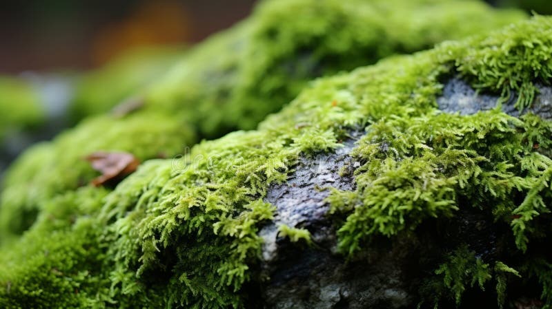 Hyper Zoom of Moss-covered Stone Texture Stock Illustration ...