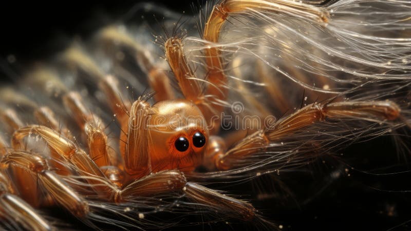 Hyper Zoom Shot of a Spider S Delicate Silk Threads Stock Illustration ...