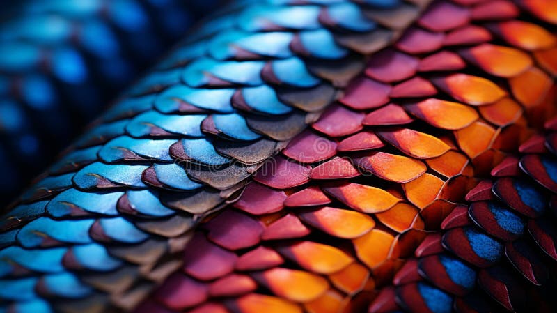 Hyper Zoom of Vibrant Snake Scales Stock Illustration - Illustration of ...