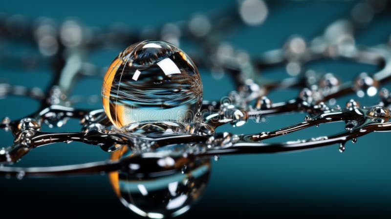 Hyper Zoom of a Water Droplet on a Spider S Silk Thread Stock ...