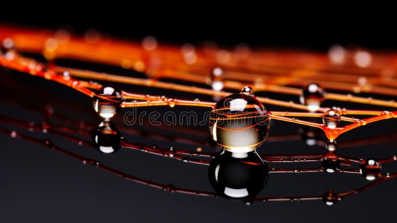 Hyper Zoom of a Water Droplet on a Spider S Silk Thread Stock ...