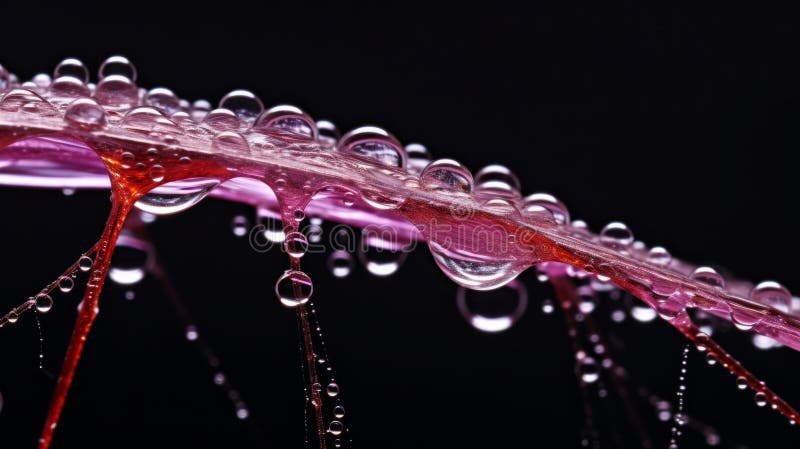 Hyper Zoom of a Water Droplet on a Spider S Silk Thread Stock ...