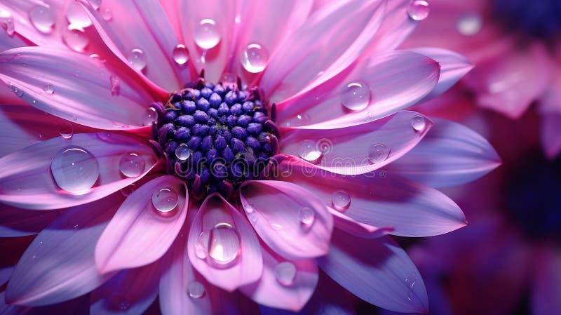 A Hyper Zoomed in Perspective of a Delicate Flower Stock Illustration ...