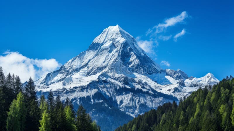 A Hyper Zoomed in Perspective of a Majestic Mountain Stock Illustration ...