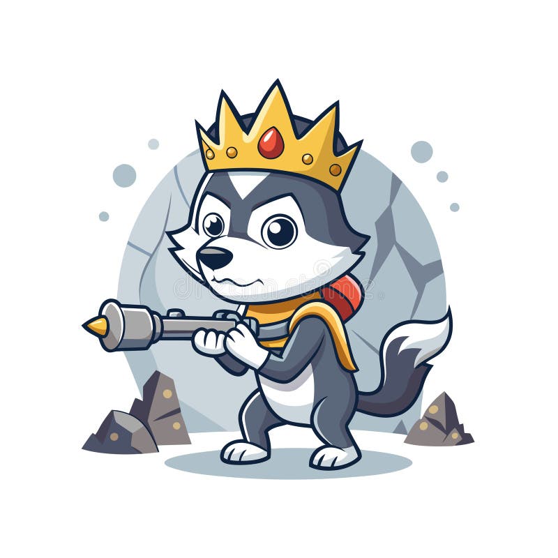 Hyperactive Husky Cave Diving Illustration Stock Image - Illustration ...