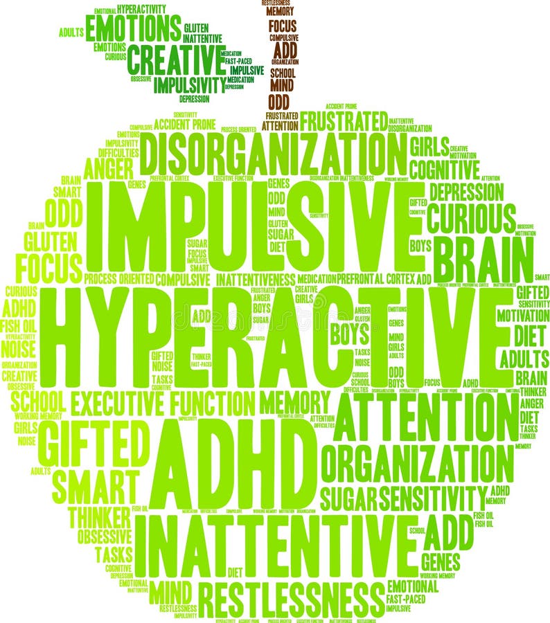Hyperactive Word Cloud stock vector. Illustration of fish - 103137286