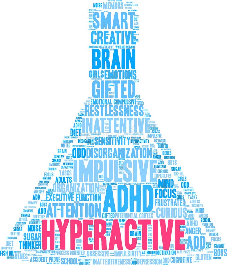 Hyperactive Word Cloud stock illustration. Illustration of impulsive ...