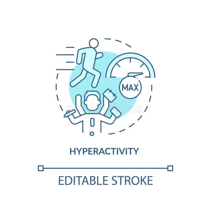 Hyperactivity, Focus Issues Soft Blue Concept Icon Stock Illustration ...