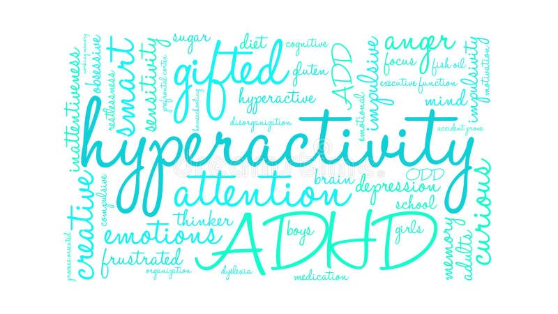 Hyperactivity word cloud stock video. Video of cognitive - 121901691