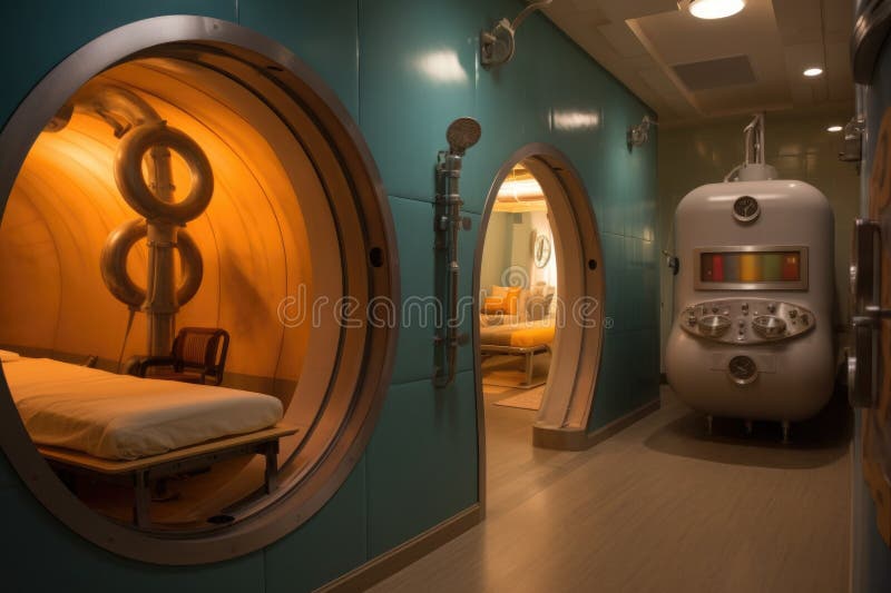 Hyperbaric Chamber Door Open, Inviting Perspective Stock Illustration ...