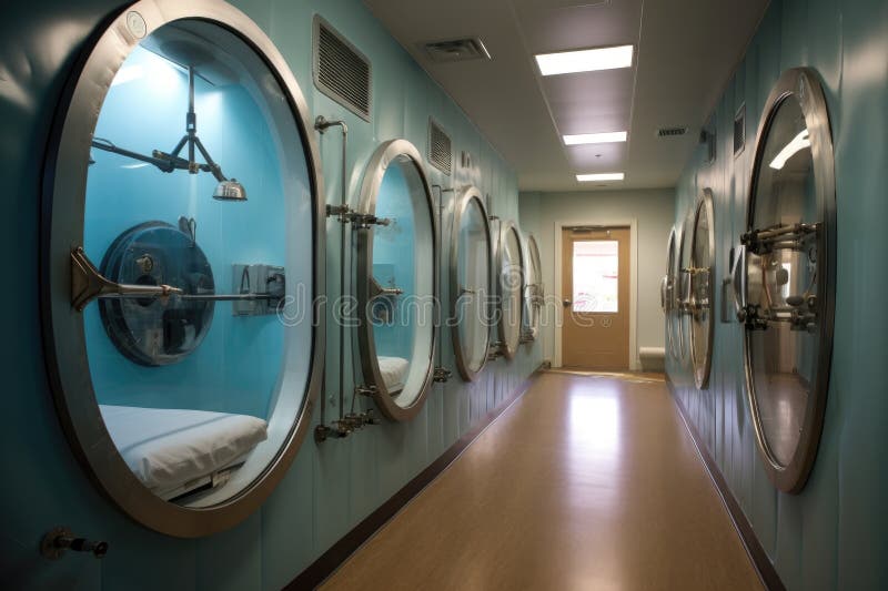 Hyperbaric Chamber Door Open, Inviting Perspective Stock Illustration ...