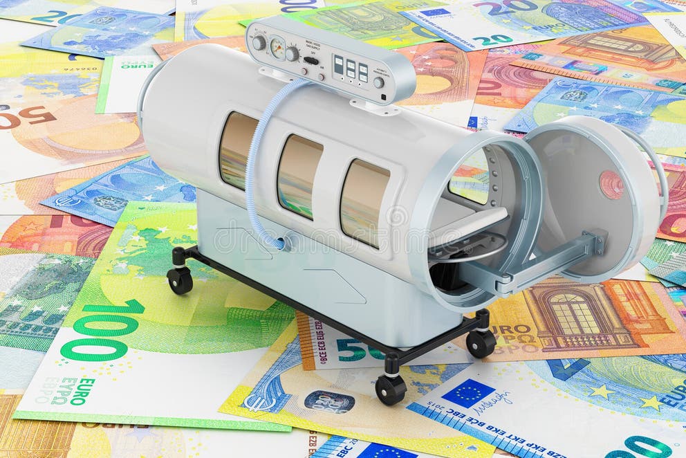 Hyperbaric Chamber on the Euro Background, 3D Rendering Stock ...