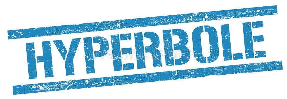 HYPERBOLE Text on Blue Grungy Rectangle Stamp Stock Illustration ...