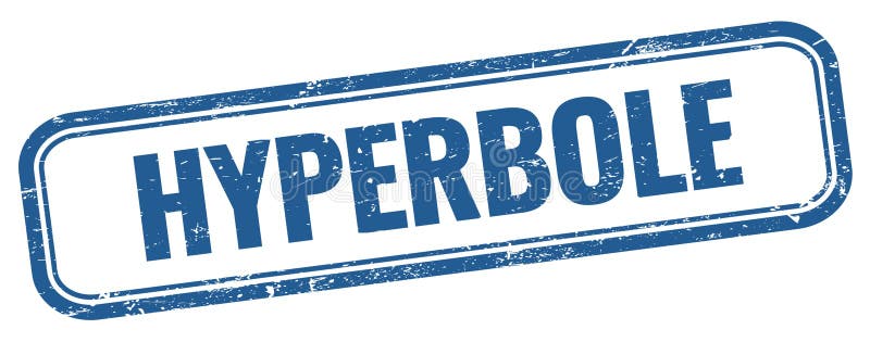 HYPERBOLE Text on Blue Grungy Vintage Stamp Stock Illustration ...