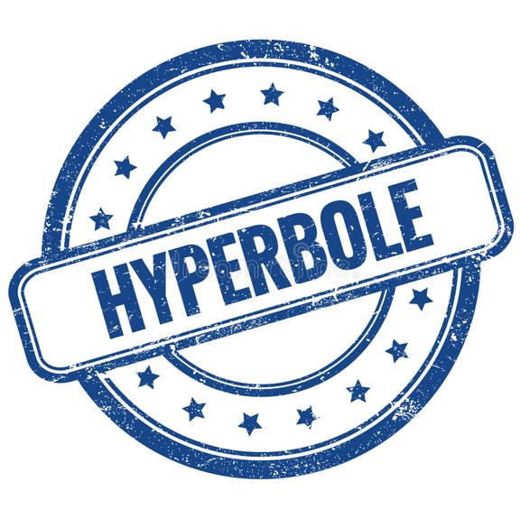 HYPERBOLE Text on Blue Grungy Round Rubber Stamp Stock Illustration ...