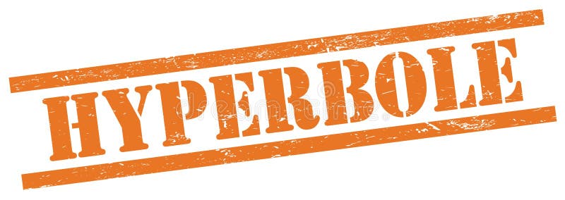 HYPERBOLE Text on Orange Grungy Rectangle Stamp Stock Illustration ...