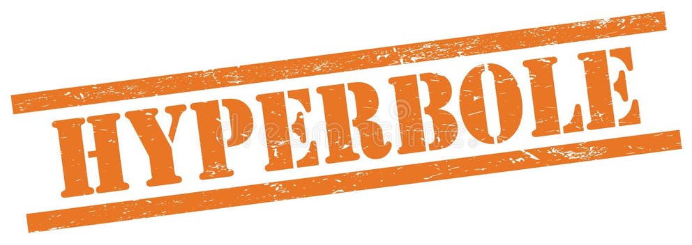 HYPERBOLE Text on Orange Grungy Rectangle Stamp Stock Illustration ...