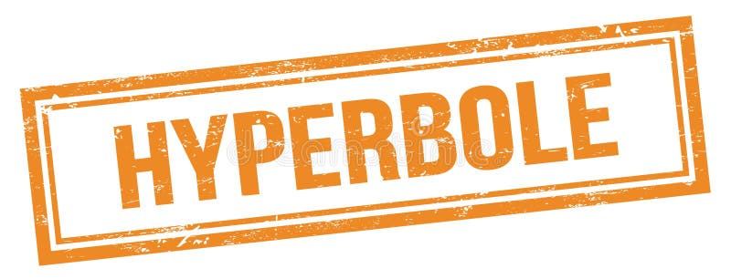 HYPERBOLE Text on Orange Grungy Vintage Stamp Stock Illustration ...