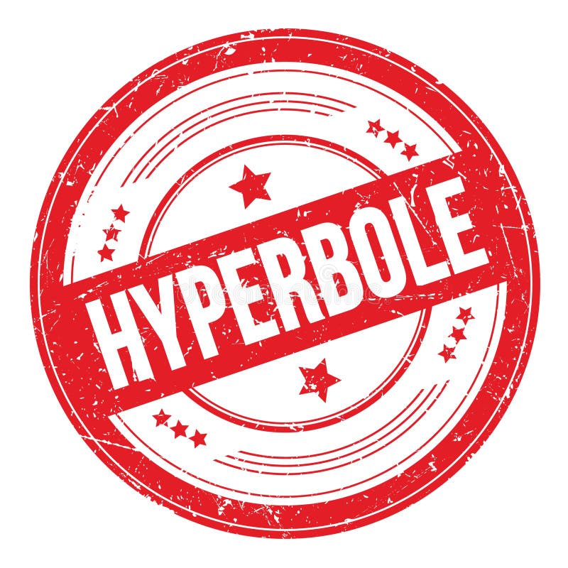 HYPERBOLE Text on Orange Grungy Round Stamp Stock Illustration ...