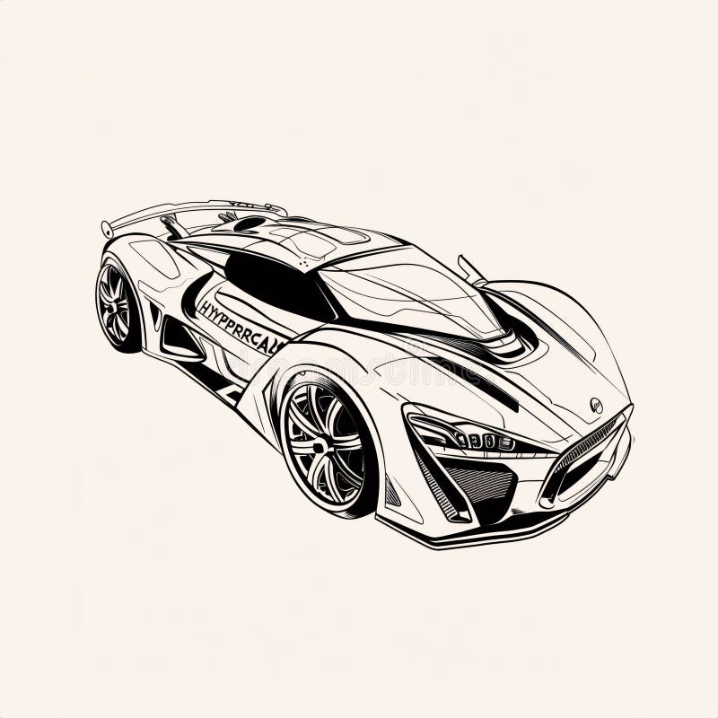 Hypercar - a Drawing of a Sports Car Stock Illustration - Illustration ...