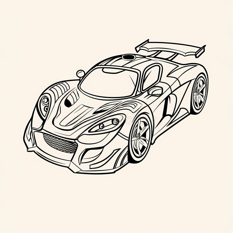 Hypercar - a Drawing of a Sports Car Stock Illustration - Illustration ...