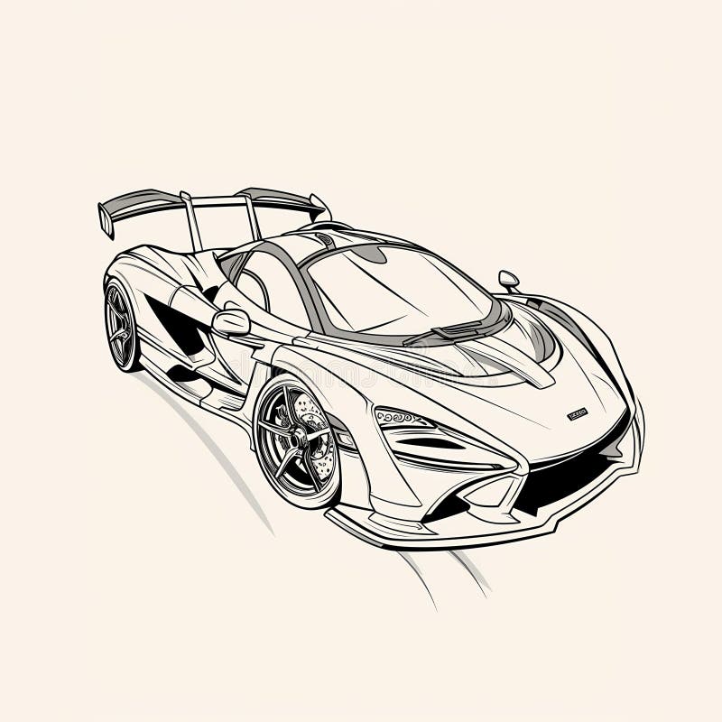 Hypercar - a Drawing of a Sports Car Stock Illustration - Illustration ...