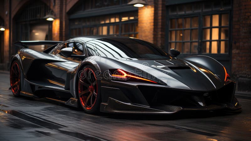 Hypercar, Superfast Hypercar is Parked in Urban Stock Illustration ...