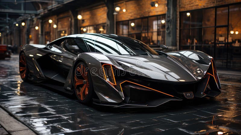 Hypercar, Superfast Hypercar is Parked in Urban Stock Illustration ...