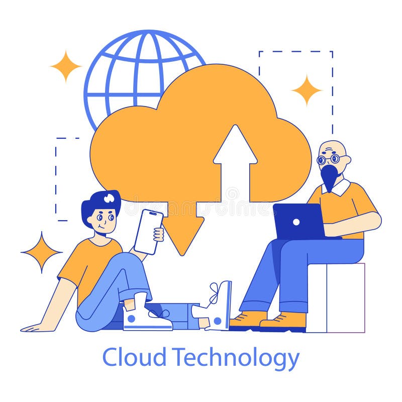 Hyperconnectivity. Flat Vector Illustration Stock Vector - Illustration of remote, storage ...