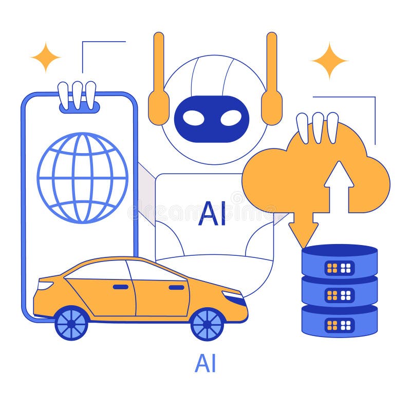 Hyperconnectivity. Flat Vector Illustration Stock Vector - Illustration ...