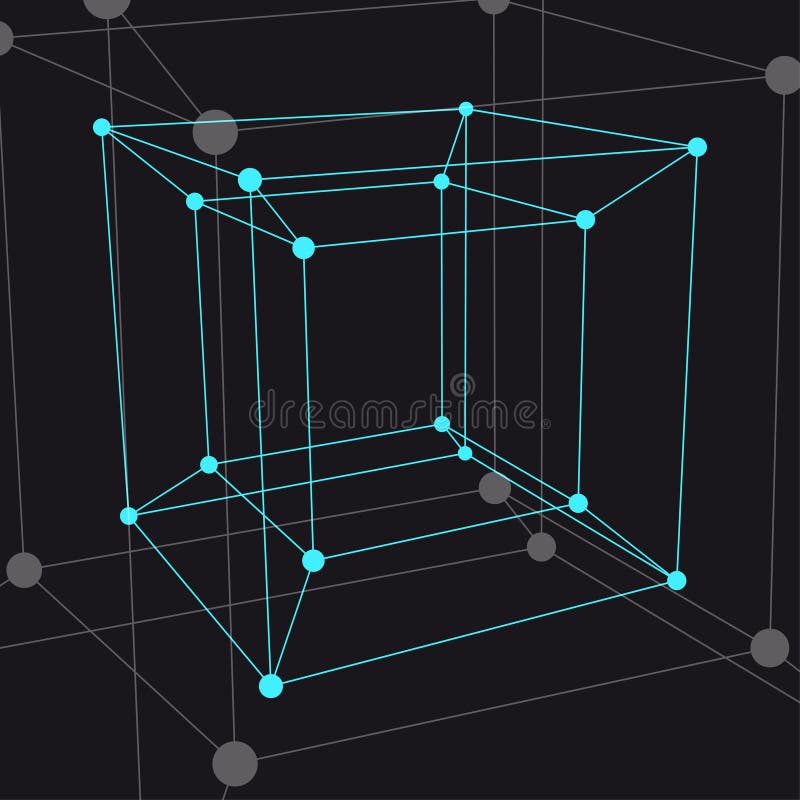 Hypercube 3D Object. Vector Illustration Stock Illustration ...