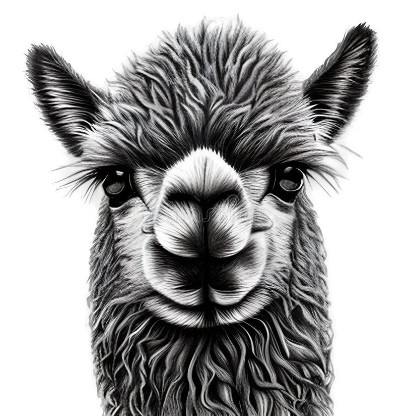 Realistic Alpaca Drawing Stock Illustrations – 127 Realistic Alpaca ...