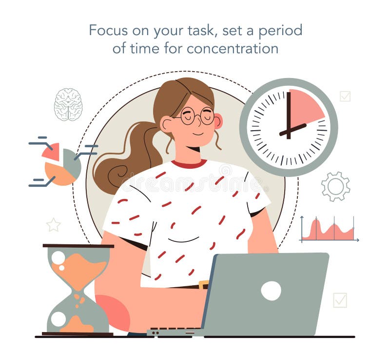 Hyperfocus Idea, How To Become More Efficient. Focus on Your Task Stock ...