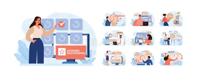 Hyperfocus Set. Focus and Concentration Skill Stock Vector ...