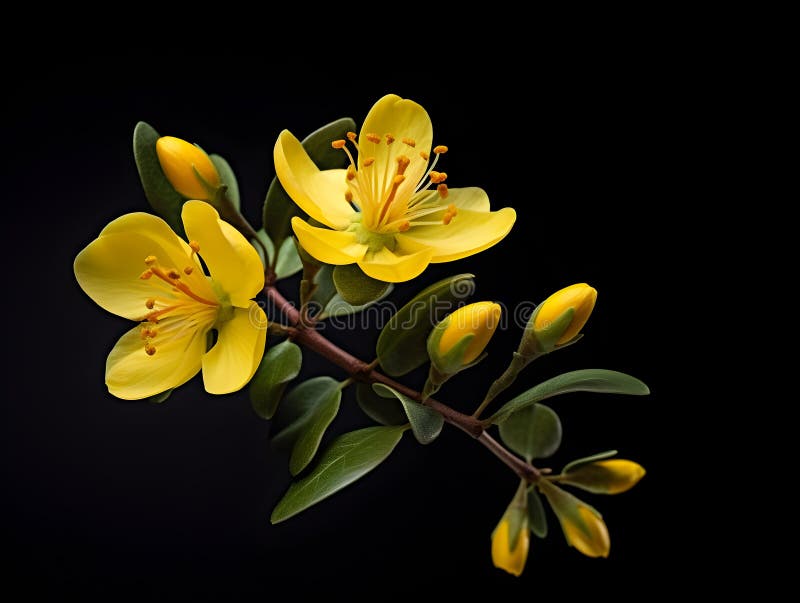 Hypericum Flower in Studio Background, Single Hypericum Flower ...