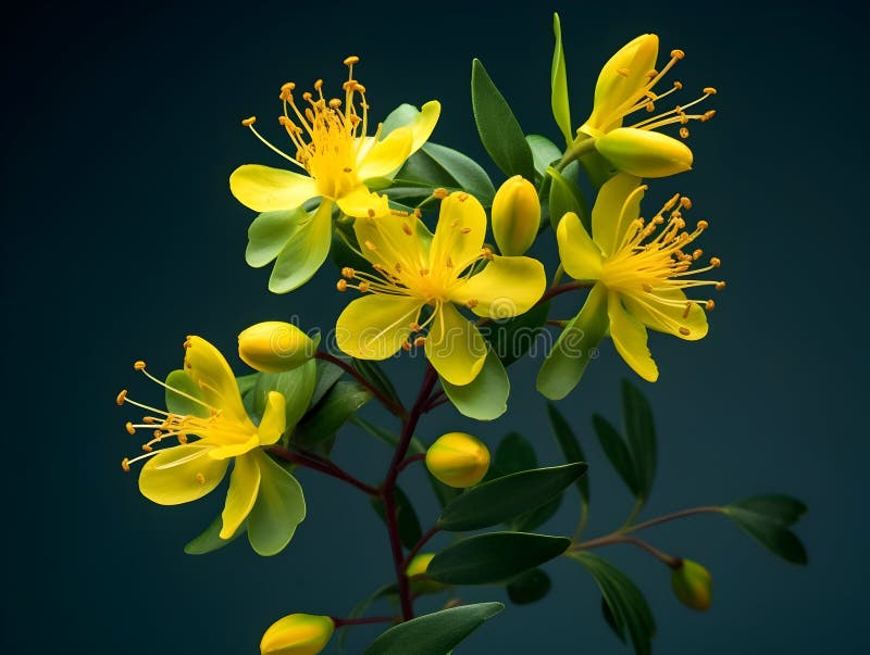 Hypericum flower stock vector. Illustration of closeup - 84534308