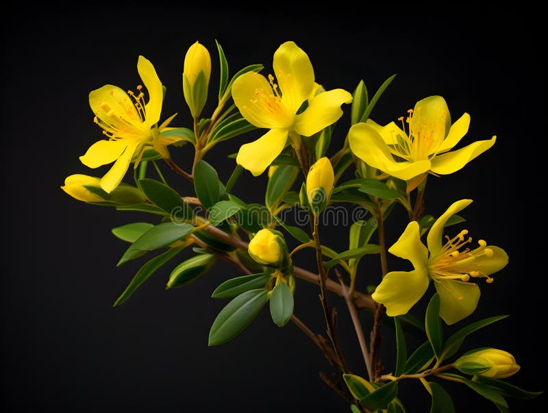 Hypericum flower stock vector. Illustration of closeup - 84534308