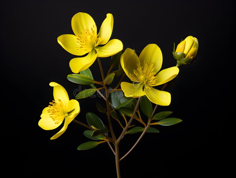Hypericum Flower in Studio Background, Single Hypericum Flower ...