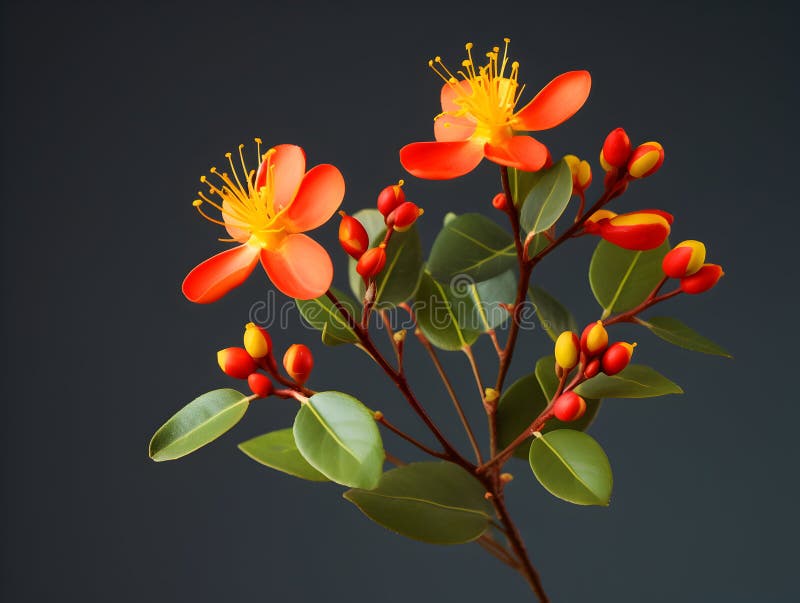 Hypericum Flower in Studio Background, Single Hypericum Flower ...