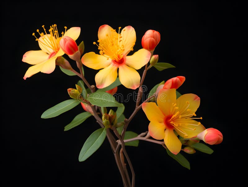 Hypericum Flower in Studio Background, Single Hypericum Flower ...