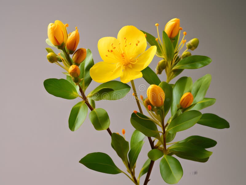 Hypericum flower stock vector. Illustration of closeup - 84534308